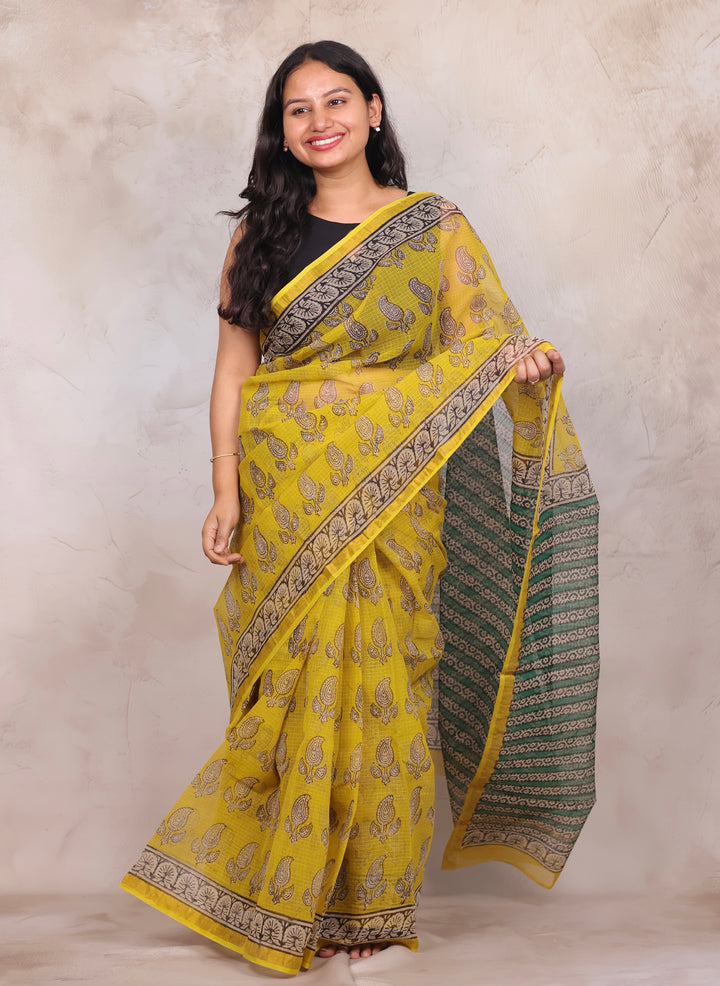 Buy Kota Doria Sarees Online | Bagru & Kalamkari Kota Cotton | Looms ...